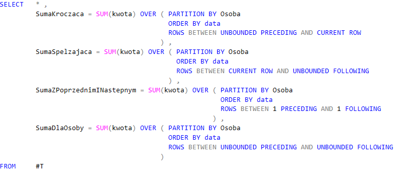 Zaawansowane przesuwanie okien :D (czyli użycie funkcji „okienkowych” OVER i zastosowanie ROWS ...